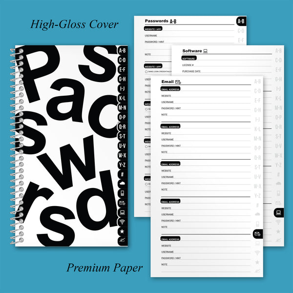Passwords Log Book (white) – Secure My Legacy